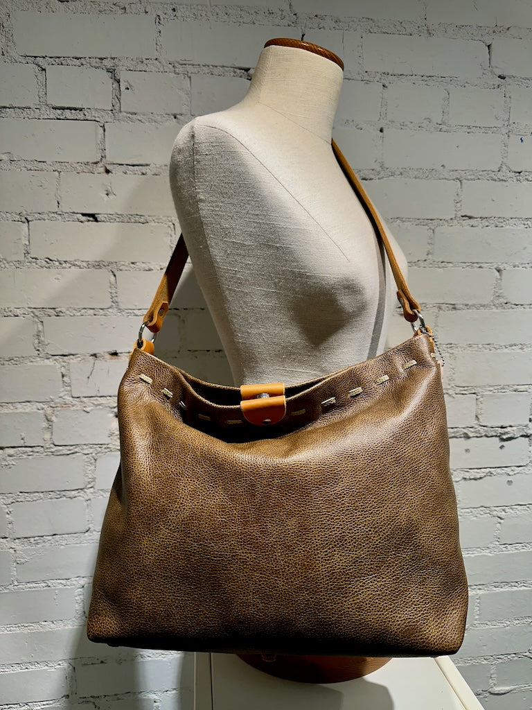 TOBACCO WITH STINGRAY LEATHER HOBO HANDBAG TOTE II233 – Lucy Clark ...