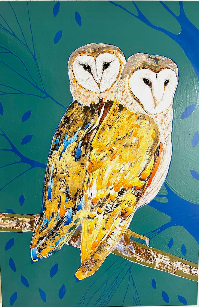 "GUARDIANS OF MYSTIC KNOWLEDGE" Original Mixed Media Painting on Board ...