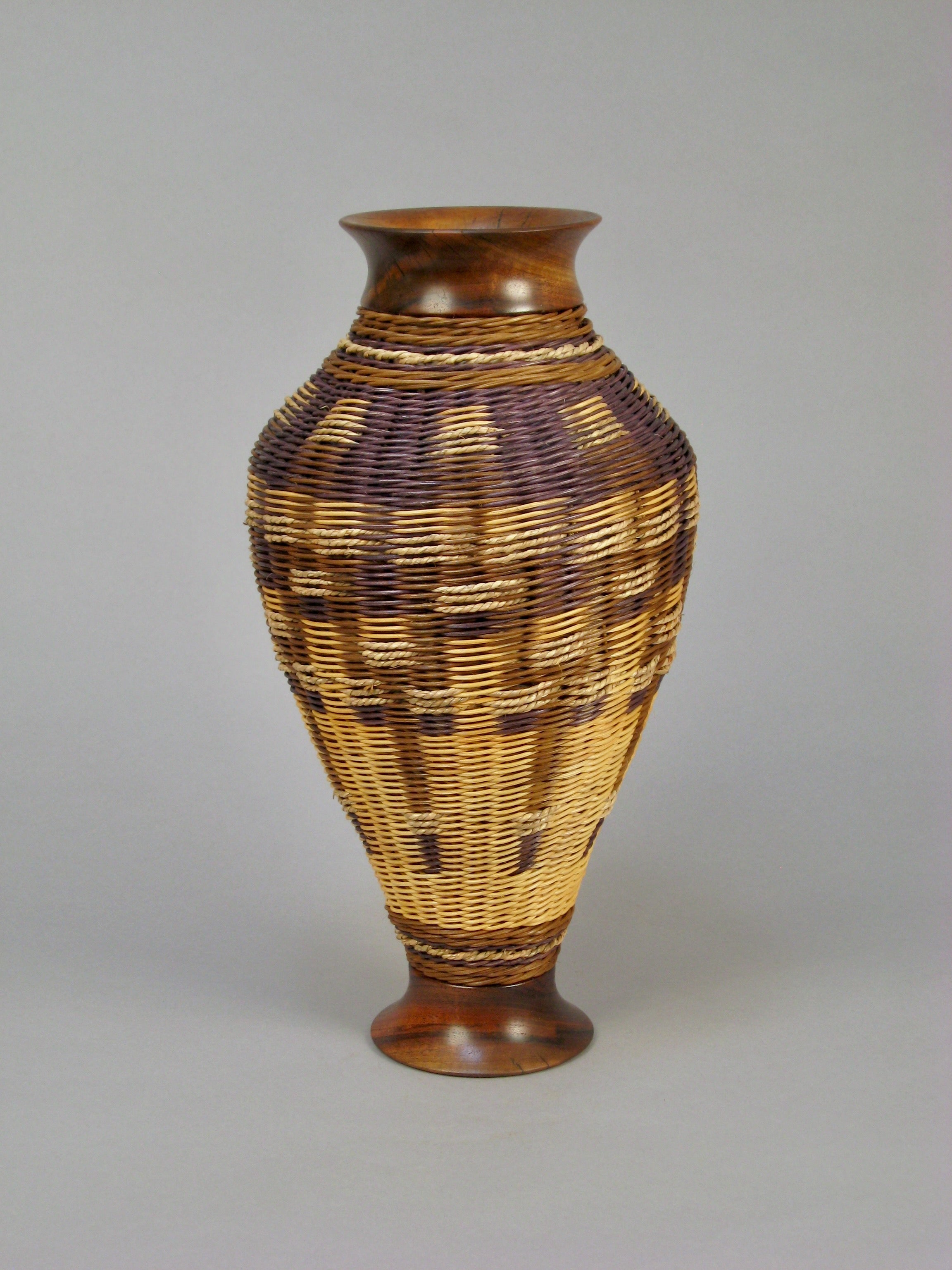 NAVY ILLUSION MIXED MEDIA BASKET WITH WALNUT TOP AND BASE – Lucy Clark ...