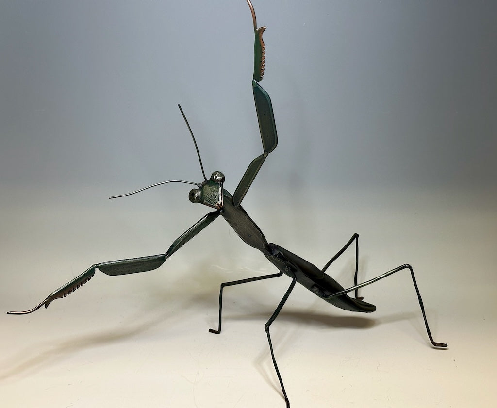 "PRAYING MANTIS #2" HAND FORGED METAL SCULPTURE – Lucy Clark Gallery ...