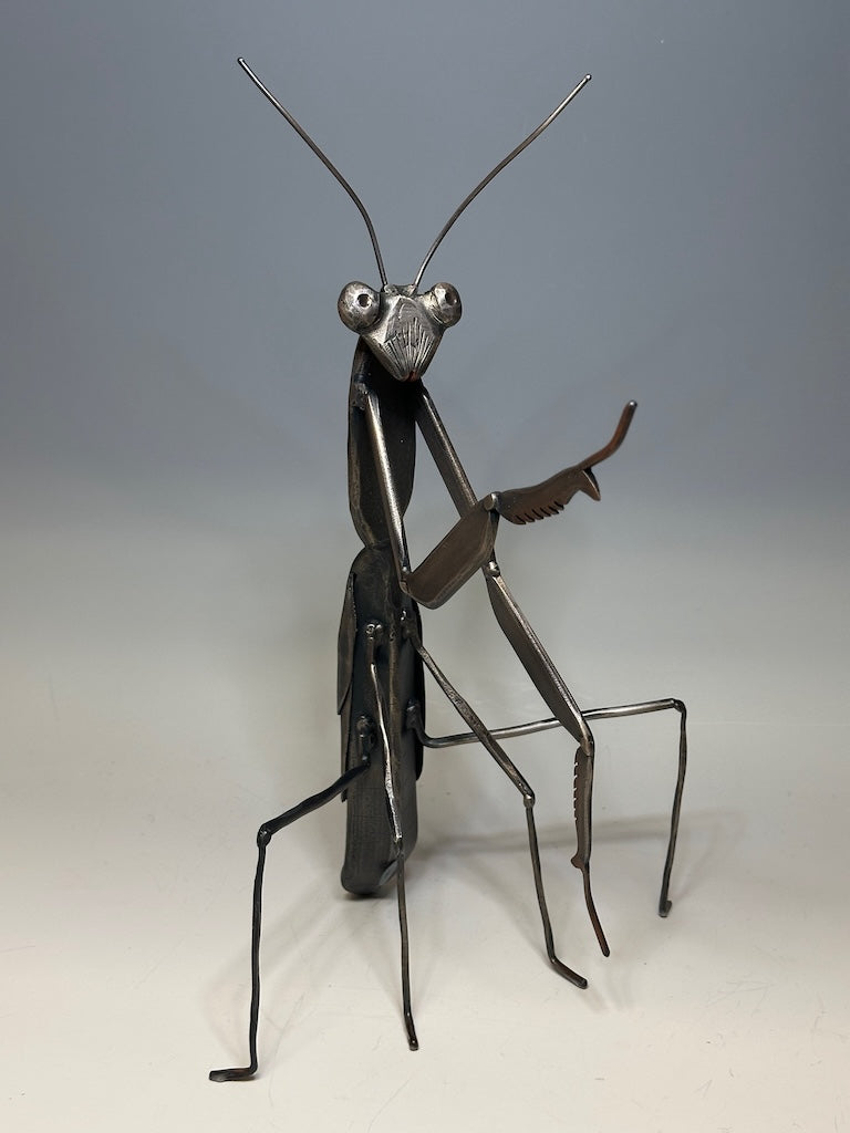 "PRAYING MANTIS #3" HAND FORGED METAL SCULPTURE – Lucy Clark Gallery ...