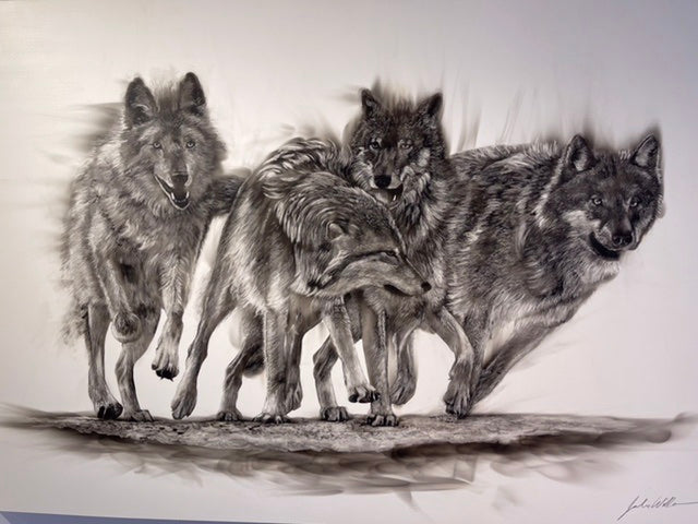 “The Morning Hunt” Fumage Drawing on Clay Board – Lucy Clark Gallery ...