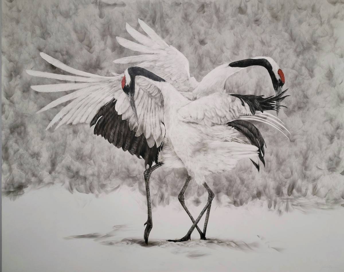 "Life Long Dance" Fumage Drawing on Clay Board – Lucy Clark Gallery and ...